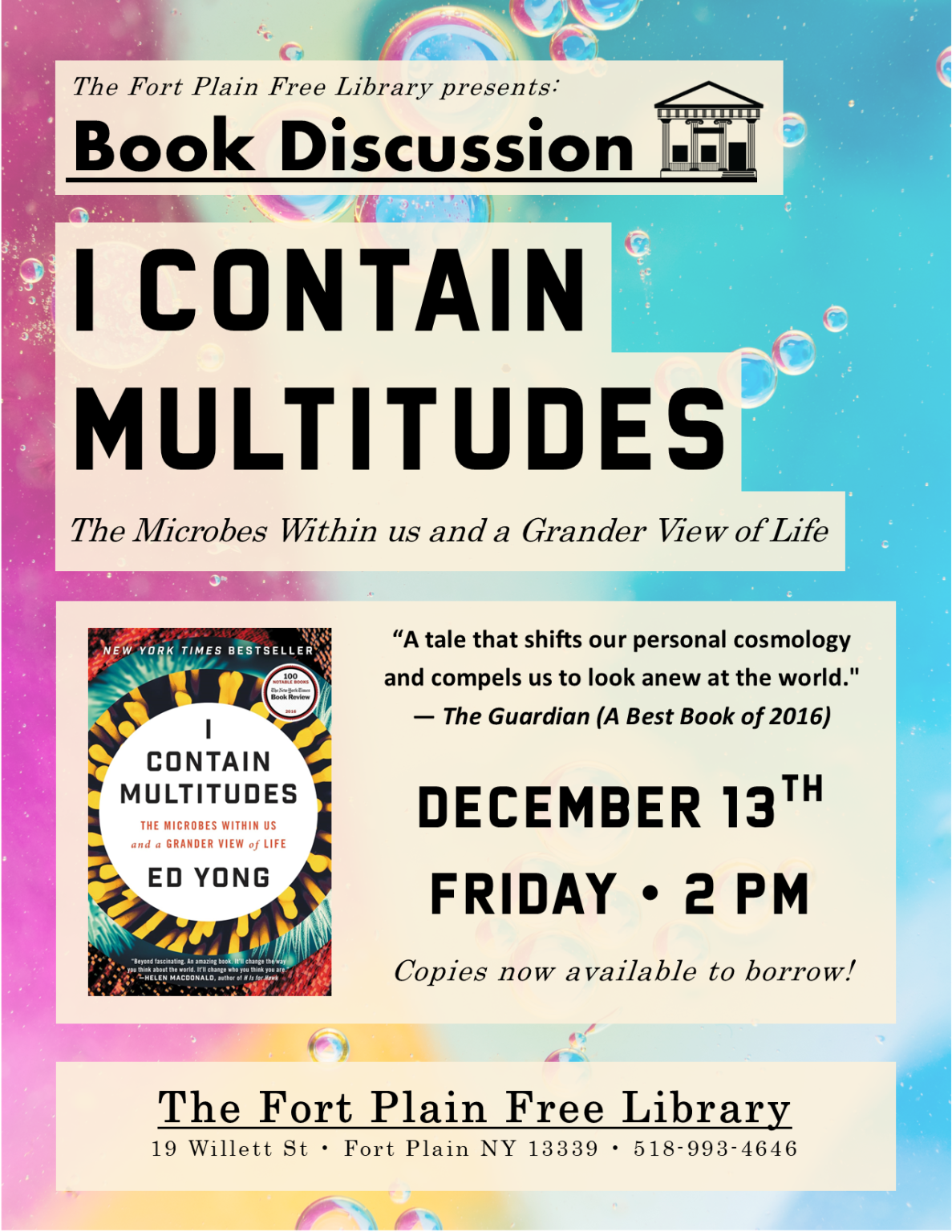 Book Discussion: I Contain Multitudes | Fort Plain Free Library